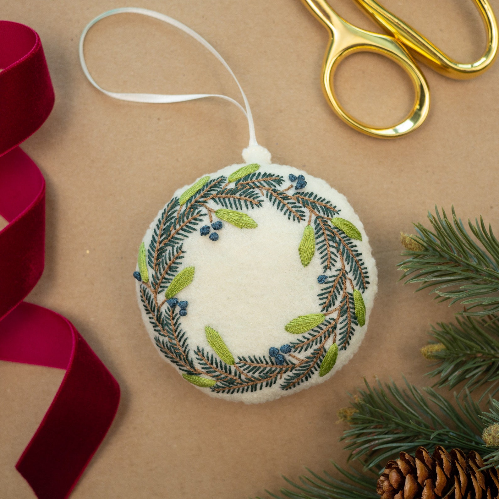Botanical Felt Christmas Ornaments Pattern Beginner PDF Embroidery and ...