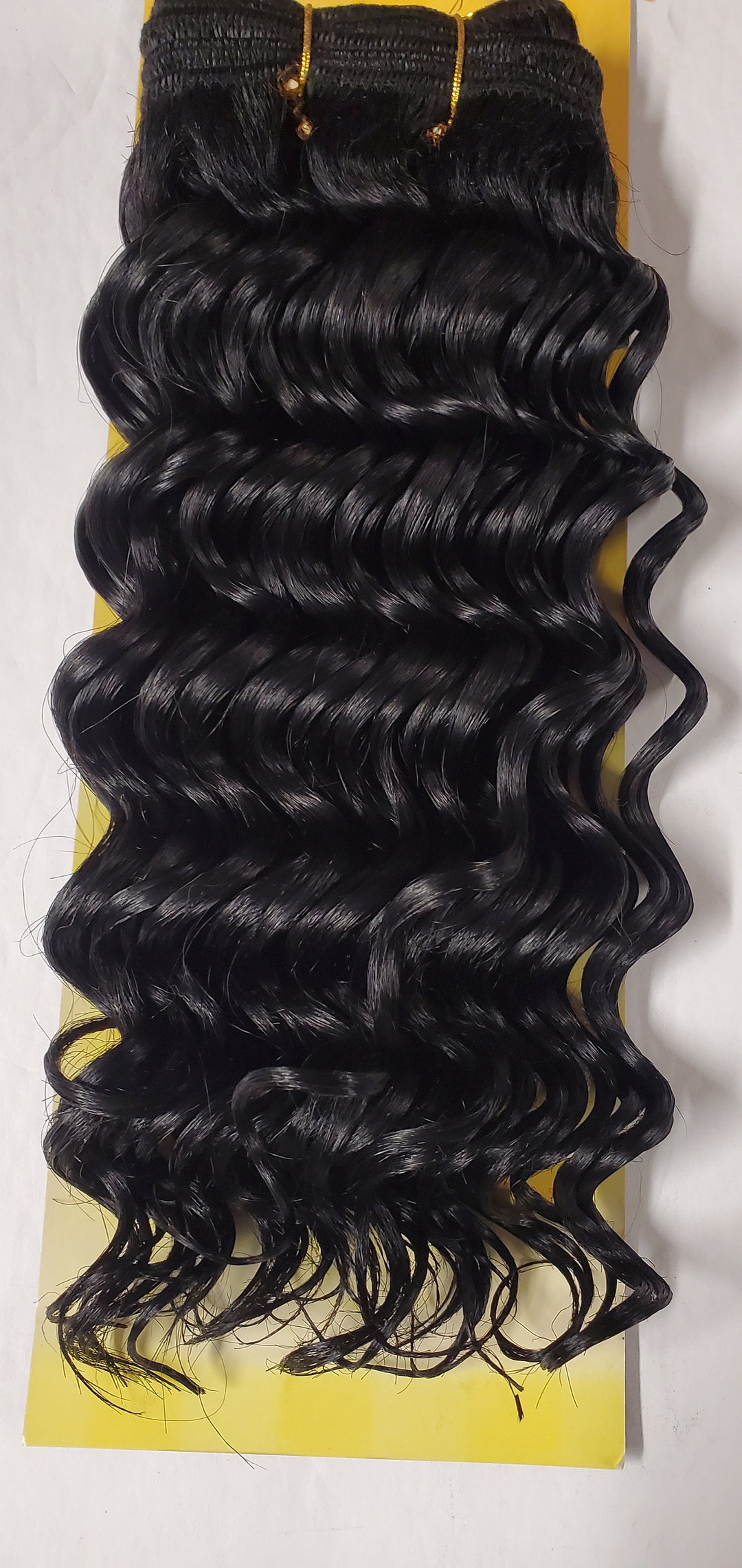 100% Human Hair Tangle-free Premium Deep Wave Weave; Curly; Weft; Sew ...