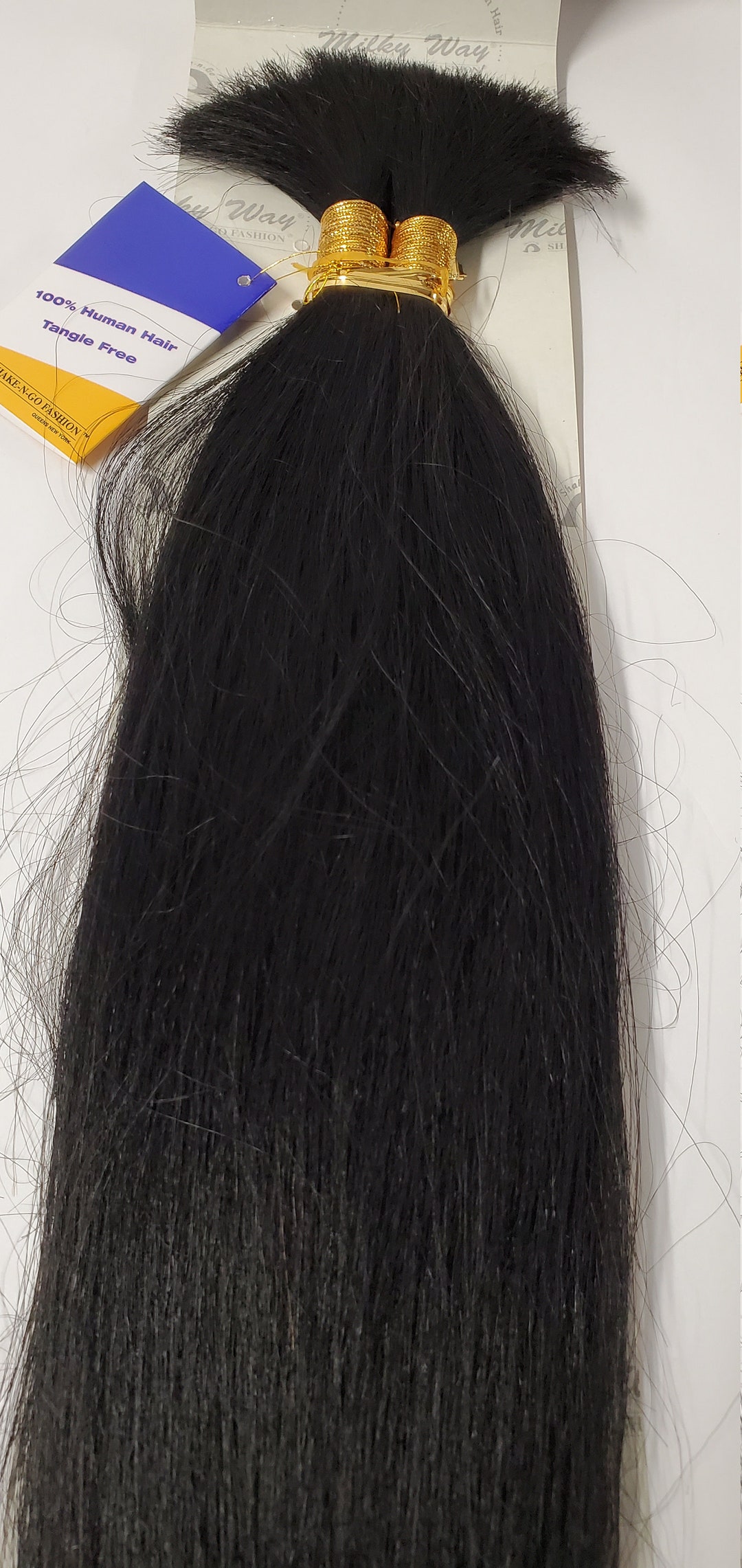 100% Human Hair Tangle-free Yaki Bulk; Straight; for Braiding; 14 Inch ...