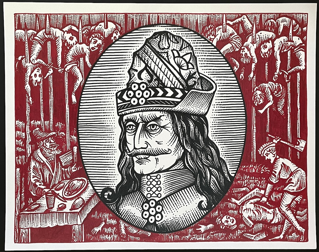 Vlad the Impaler Dotwork Tattoo Flash Print - Etsy Australia