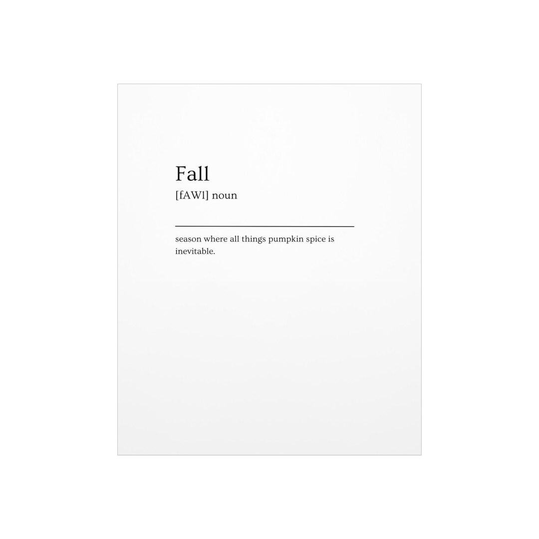 Fall Definition Posters - Etsy