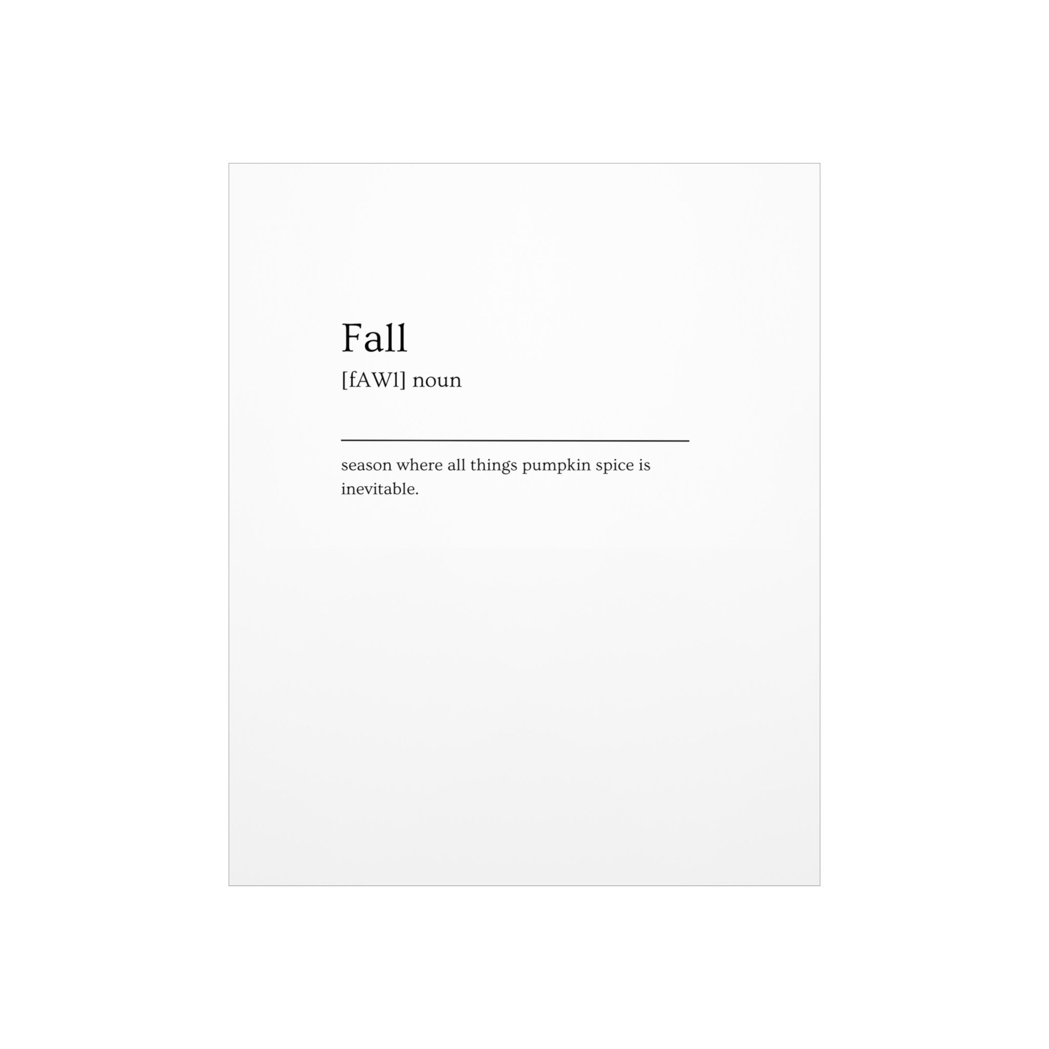 Fall Definition Posters - Etsy