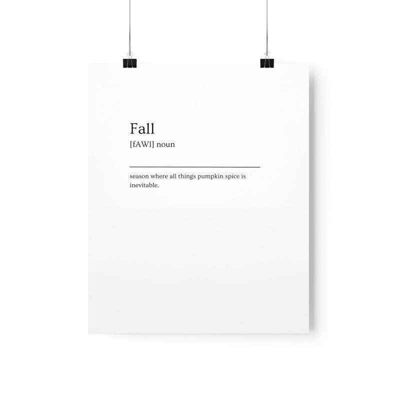 Fall Definition Posters - Etsy