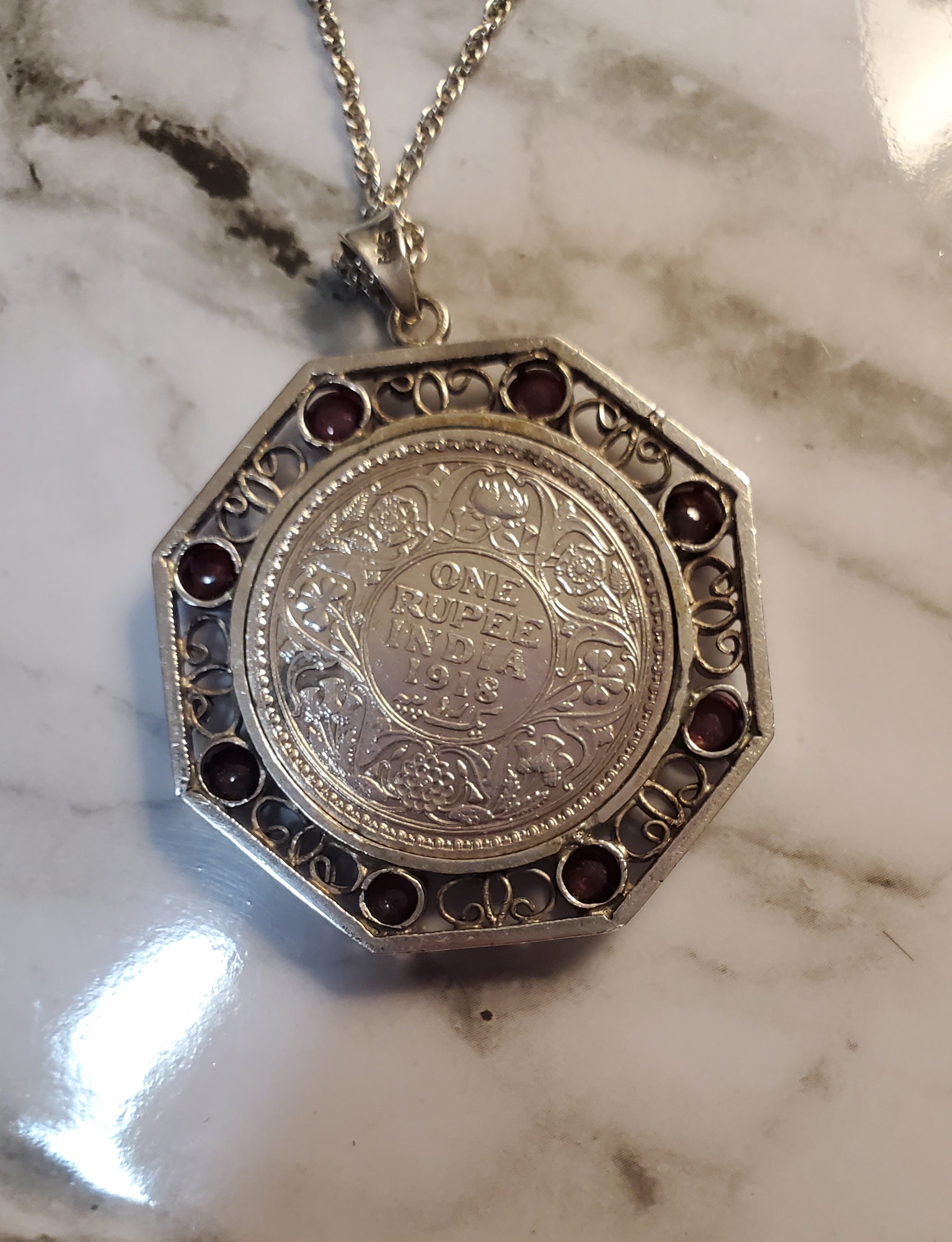 Silver Coin Necklace. Vintage Coin Pendant - Etsy