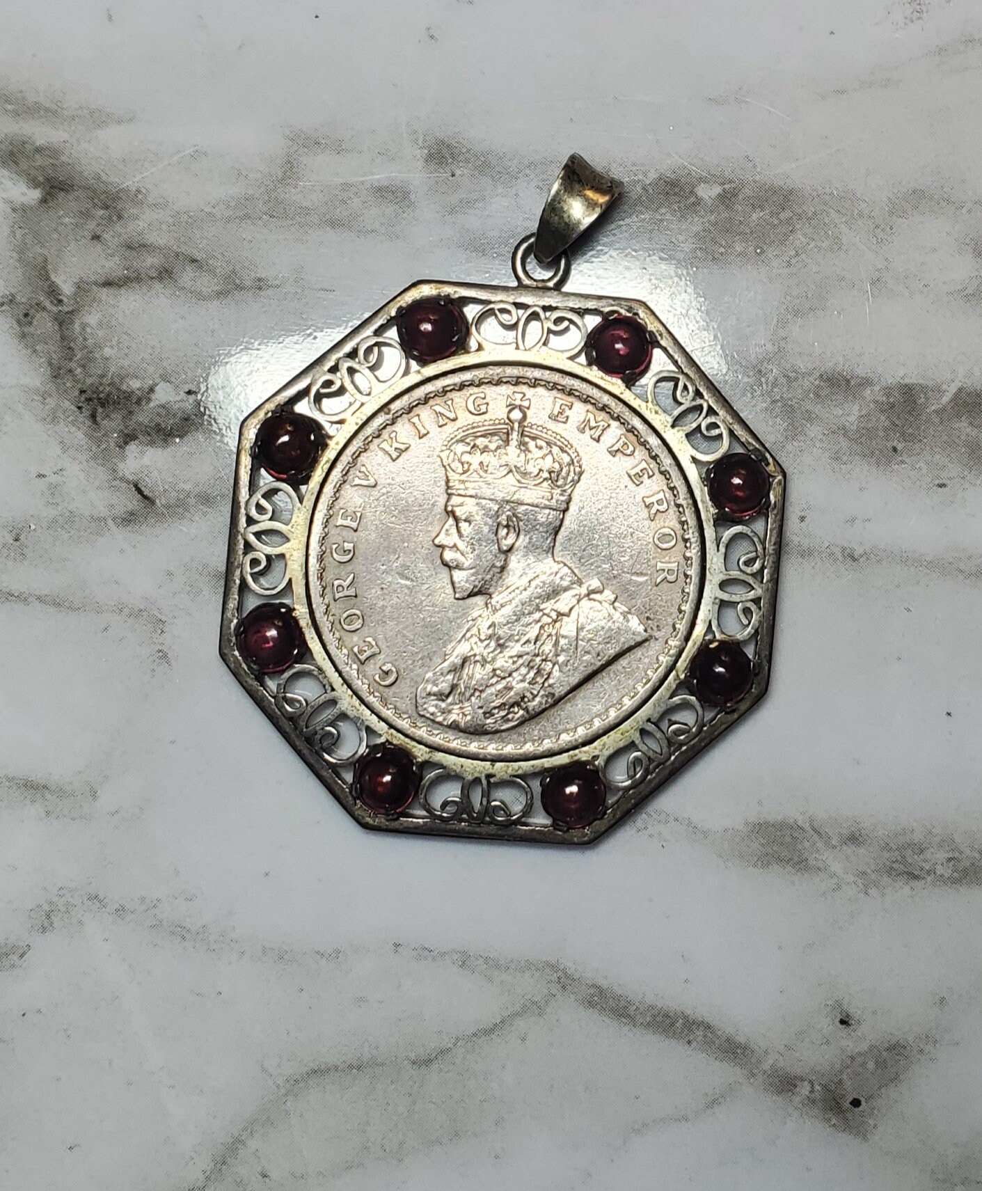 Silver Coin Necklace. Vintage Coin Pendant - Etsy