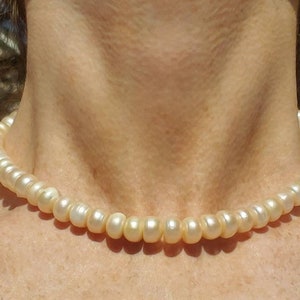 Pink Button Pearl Necklace. Pink Pearl Choker. Chunky Pearl Necklace - Etsy