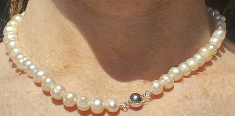 Large Baroque Pearl Necklace With 14k White Gold Clasp. - Etsy