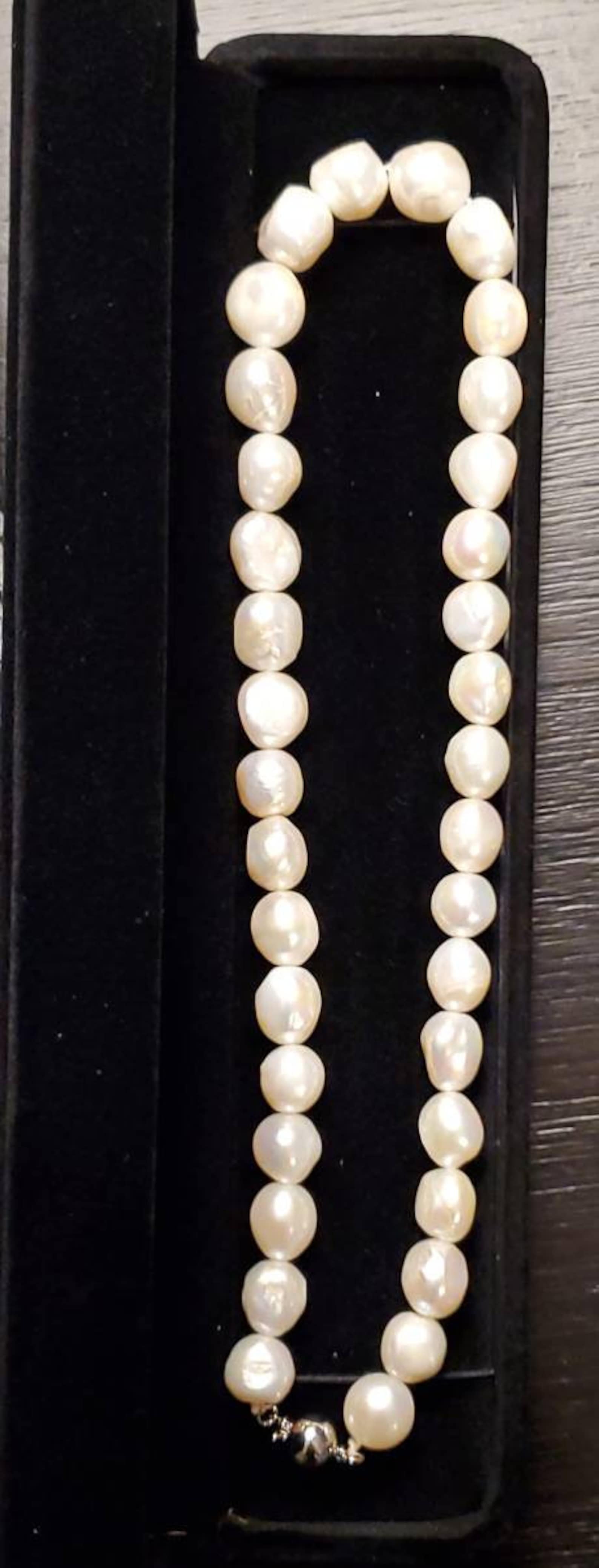 Large Baroque Pearl Necklace With 14k White Gold Clasp. - Etsy