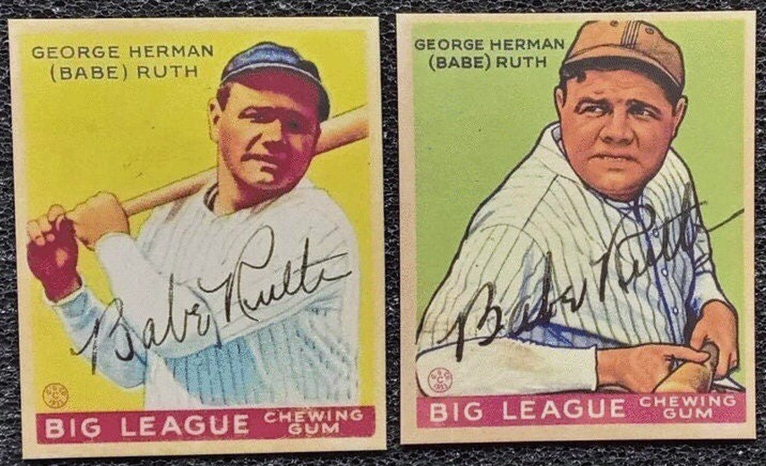 2 Card Babe Ruth 1933 Facsimile Autograph 2 Card Lot - Etsy