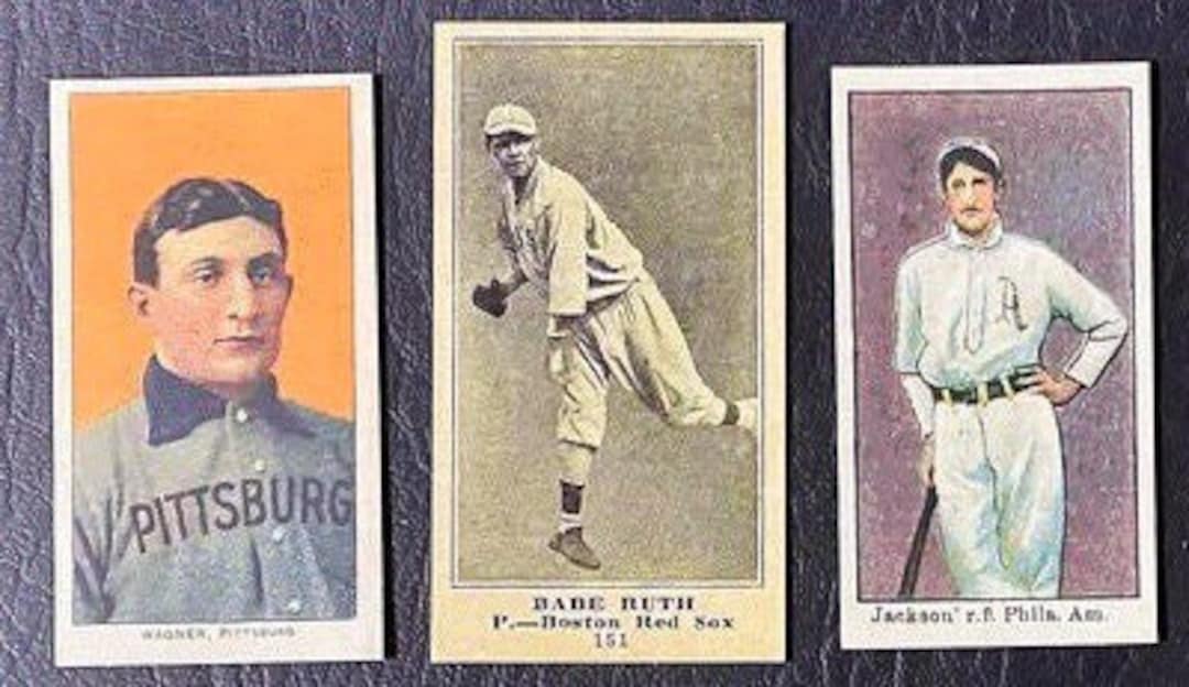 3 Card Lot Babe Ruth Rookie Shoeless Joe Jackson Honus Wagner Reprint ...