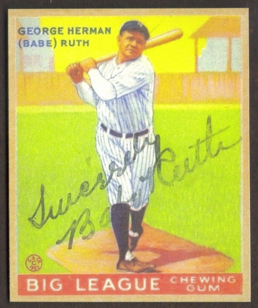 2 Card Lot BABE RUTH Autographed Reprint Mint #144 Auto Yankees 1933 ...