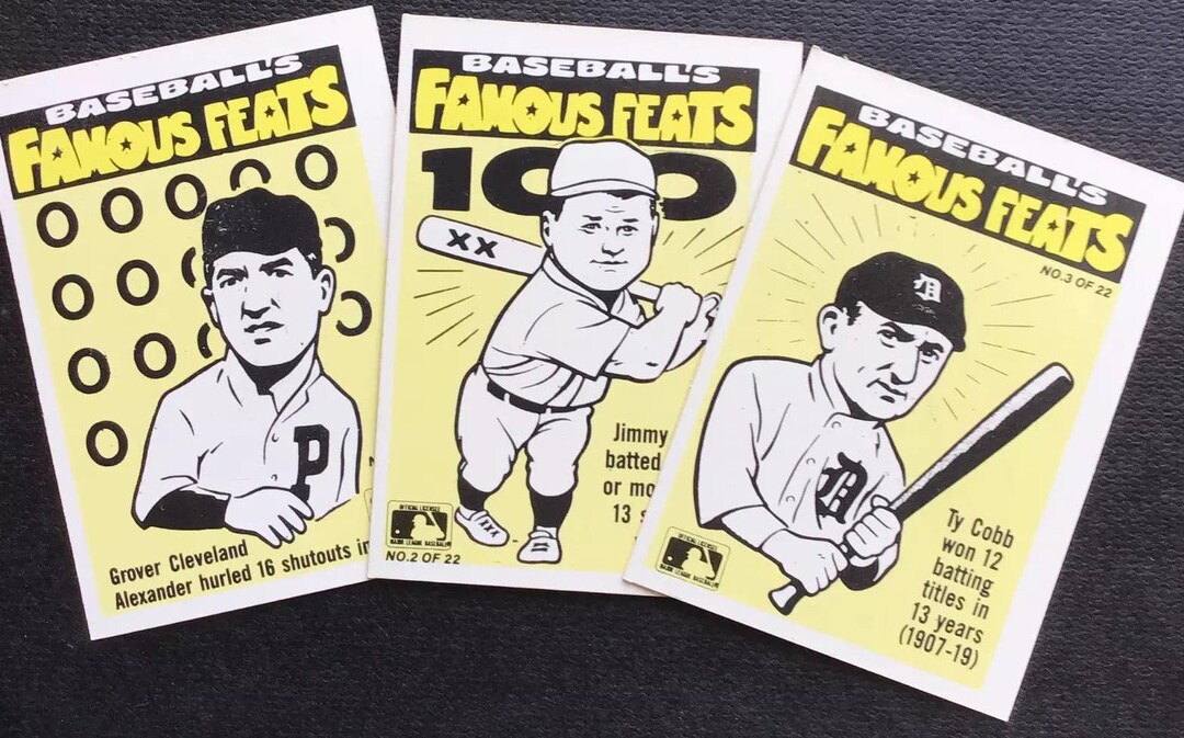 1986 Fleer Famous Feats Baseball Card Set Complete Set! Cards 1-22 of ...