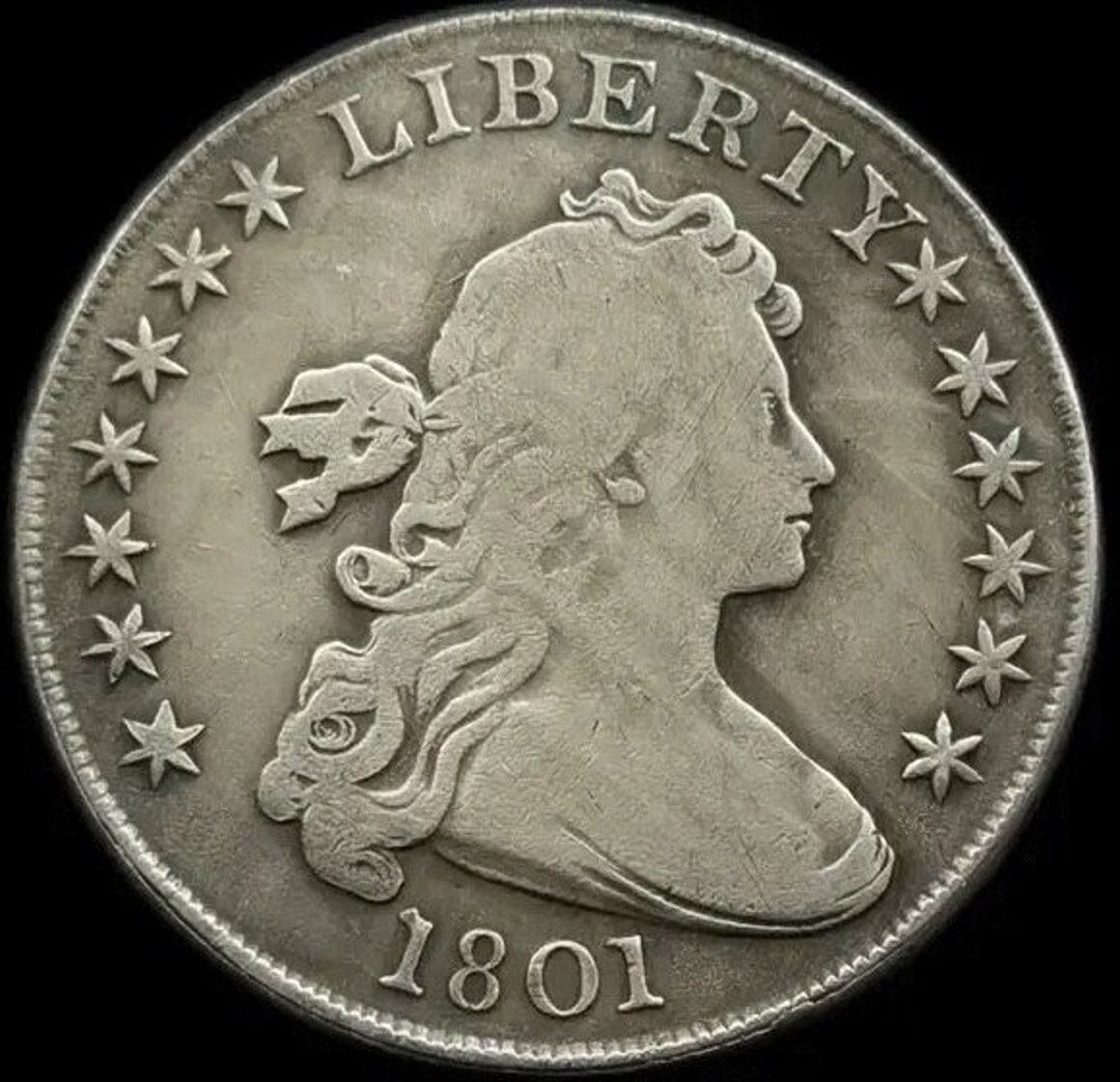 Super Rare 1801 Vintage Draped Bust Dollar Commemorative Coin Coin .900 ...
