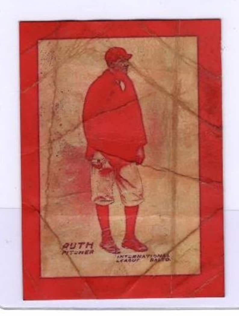 Old Aged 1914 Baltimore News Babe Ruth Rookie Rp Red New York - Etsy