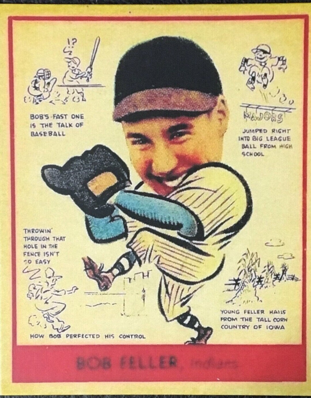 Lot of 2 1938 Goudey #288 Bob Feller Reprint Mint Cleveland Indians ...
