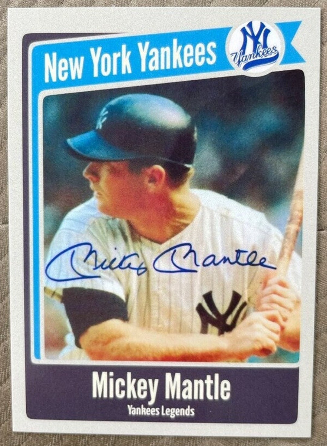 2 Card Lot Mickey Mantle Aceo Custom Promo New York Yankees Legends ...