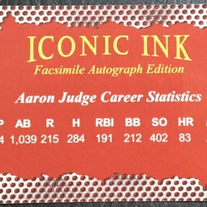 20 Cards 2019 Aaron Judge Iconic Ink Autographed Facsimile Reprint Mint ...