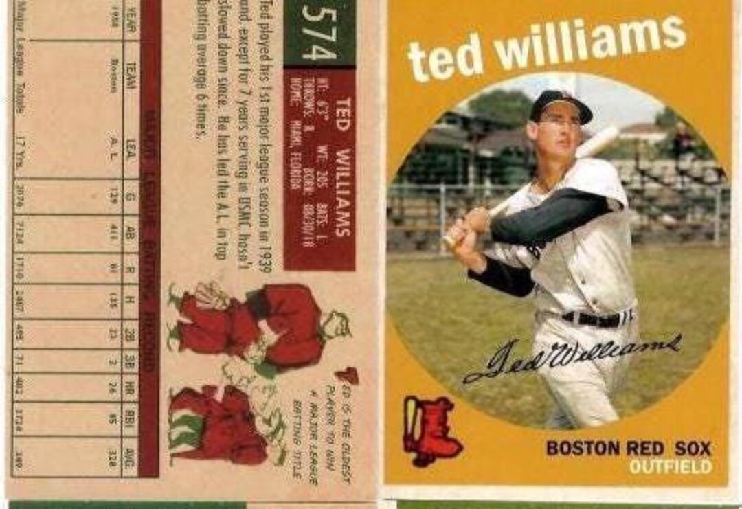 Rare 2 Cards Total Card Pictured Ted Williams Custom Facsimile ...