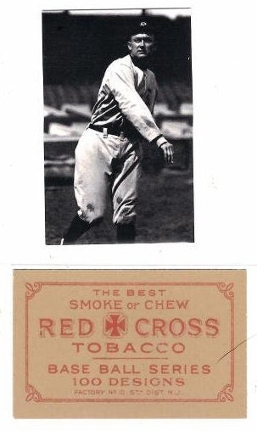2 Card Lot Ultra Rare Ty Cobb Red Cross Tobacco Size Reprint Mint ...