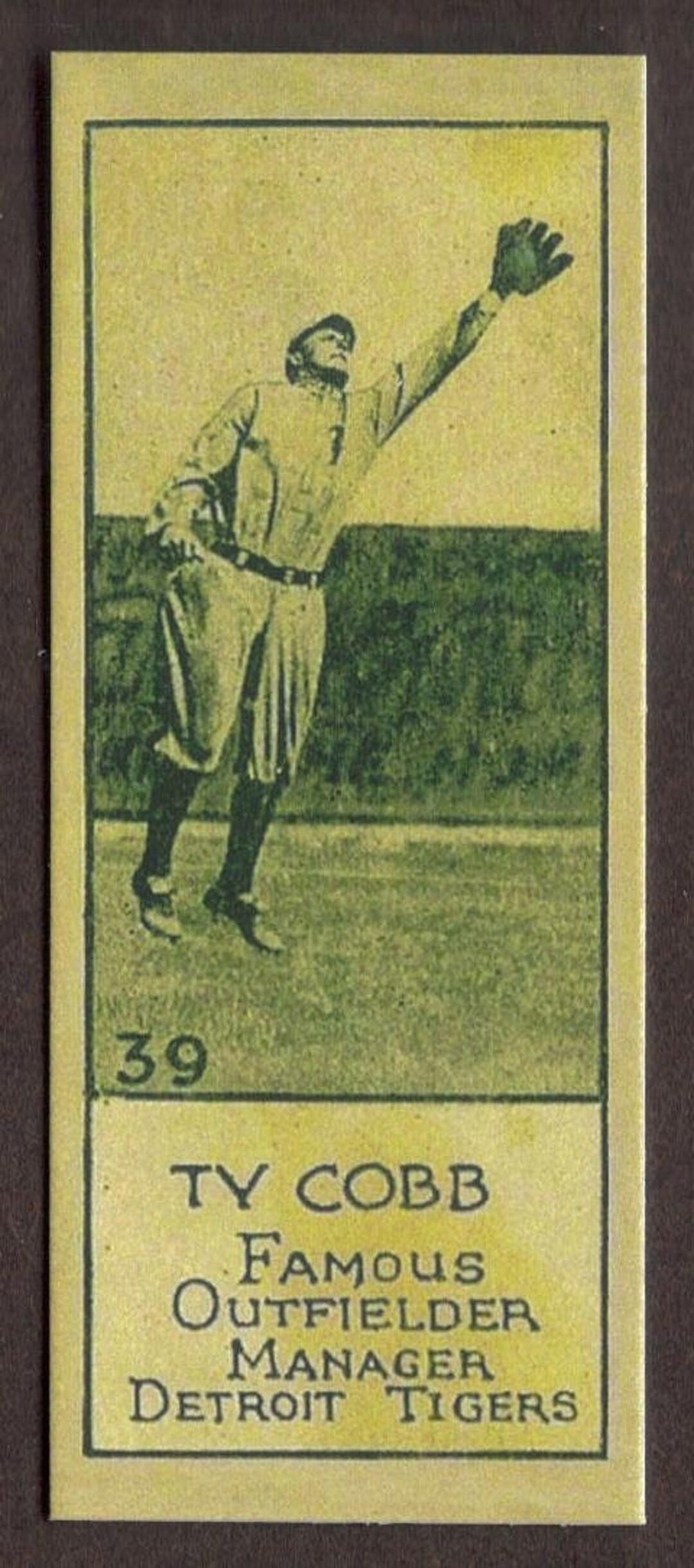 2 Card Lot TY COBB Reprint Mint #39 Famous Outfielder Manager Tigers ...
