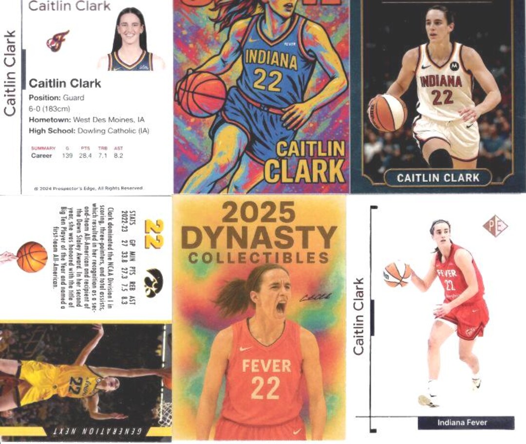 Rare 6 Card Custom Slam Rookie Lot Limited Edition Caitlin Clark 6 ...