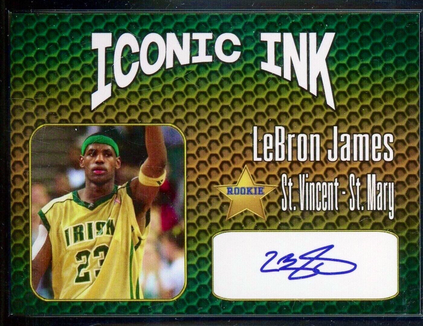 10 Cards 2002 Lebron James Iconic Ink Basketball Card St. Vincent ...