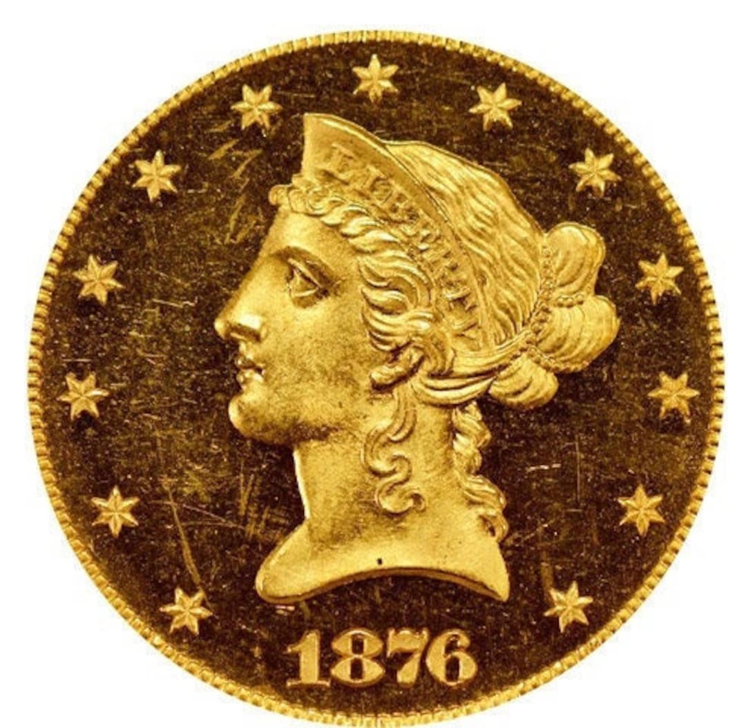 Super Rare 1876 Golden Commemorative Coin Three-dimensional - Etsy