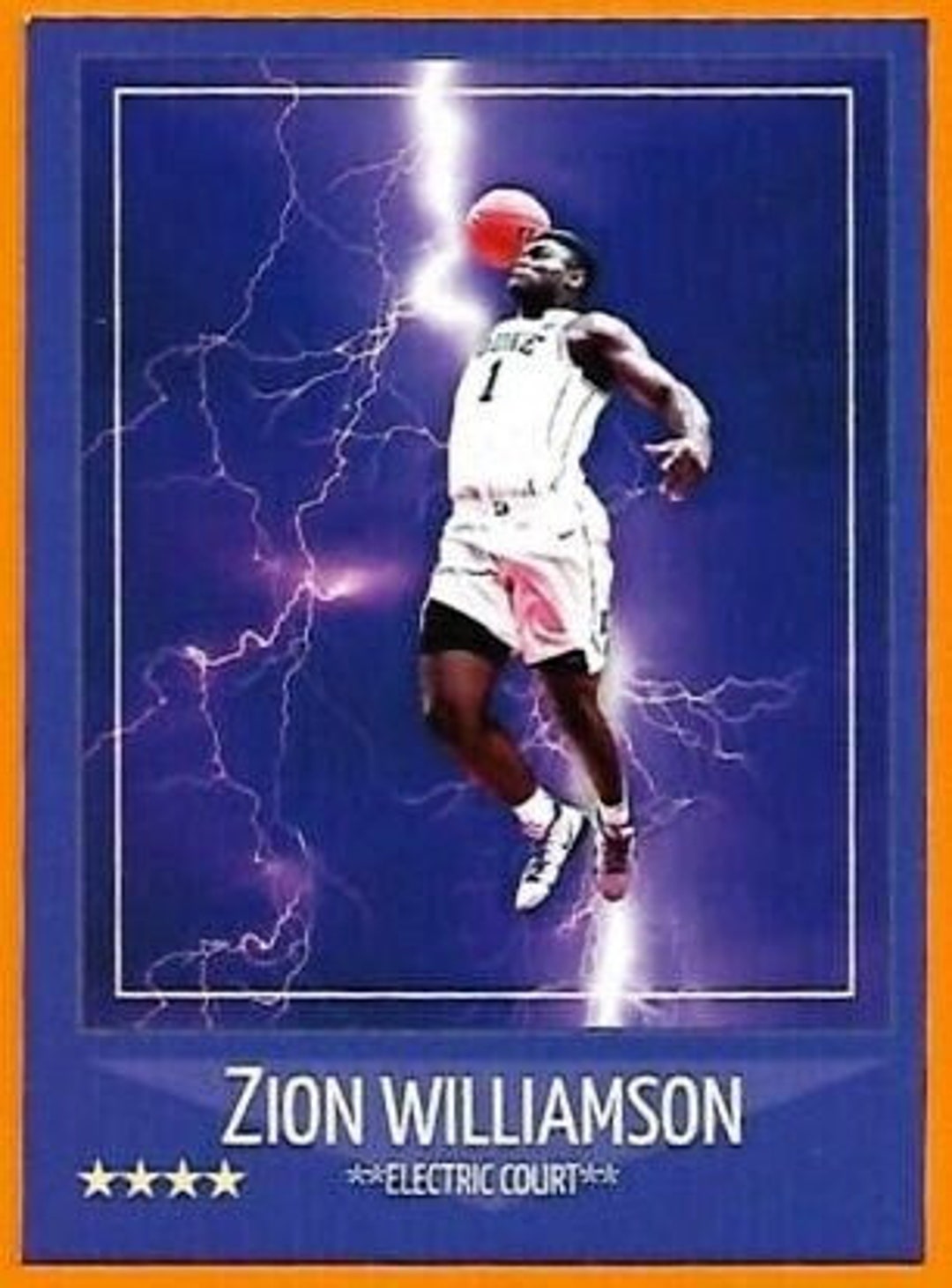 2 Card Lot Zion Williamson Electric Court Blue 2018 Duke Blue Devils ...