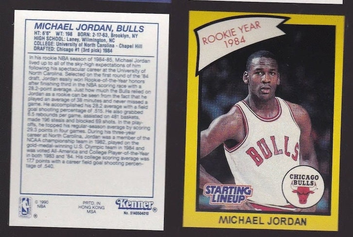 1990 KENNER Michael Jordan Starting Lineup Rookie Year 1984 - Etsy