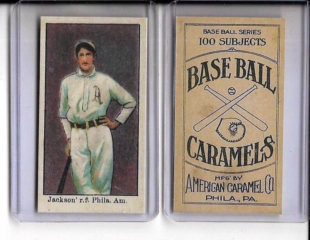 2 Card Lot 1910 "shoeless" JOE JACKSON Baseball Caramels Reprint Mint ...