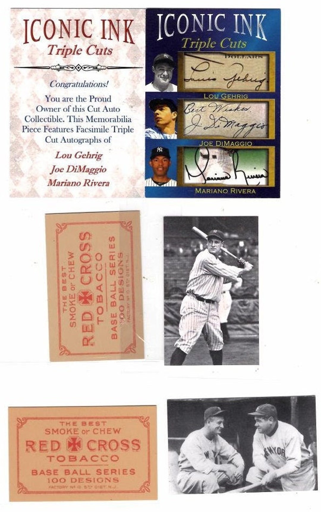 3 Card Lot Babe Ruth Lou Gehrig Red Cross Tobacco Baseball - Etsy