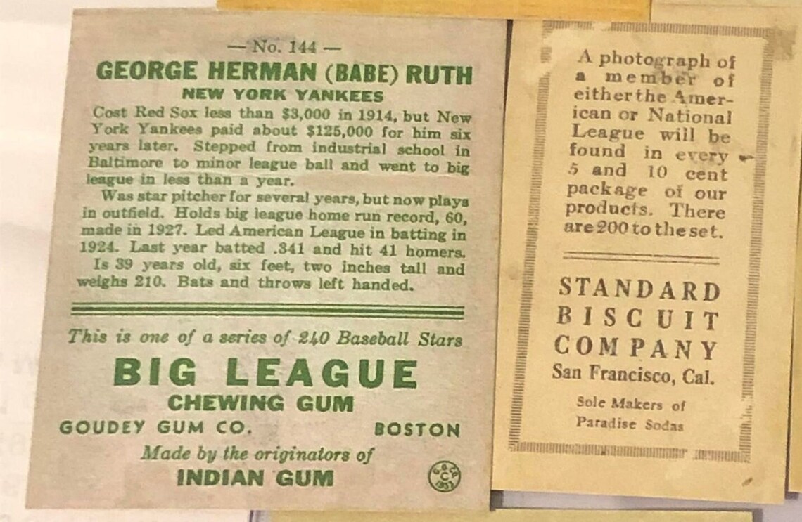 2 Card Lot Babe Ruth Rookie Reprint Mint Facsimile Autograph 2 - Etsy