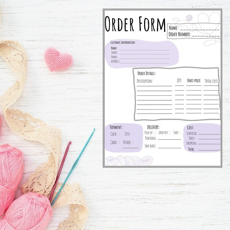 Crochet Order Form - Etsy
