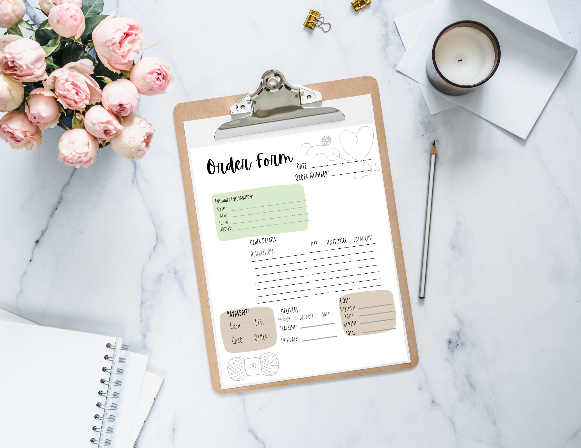 Boho Crochet Business Order Form (printable) - Etsy
