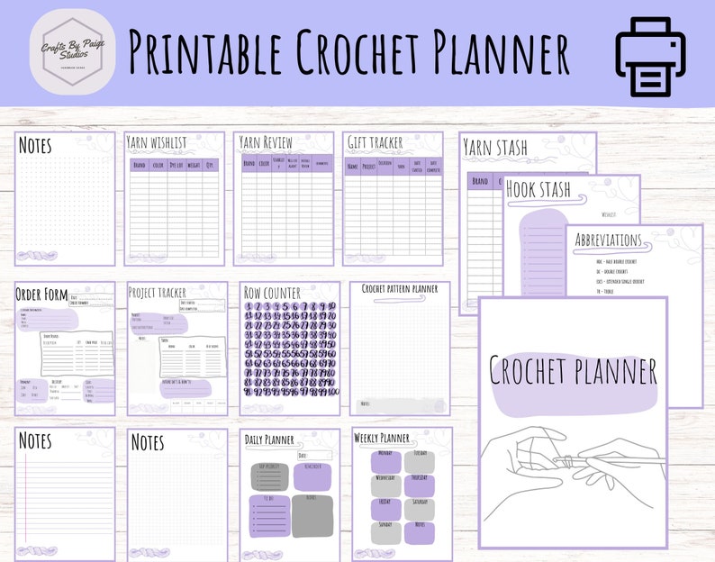 Printable Crochet Planner Digital Download Small Business Forms Orders ...