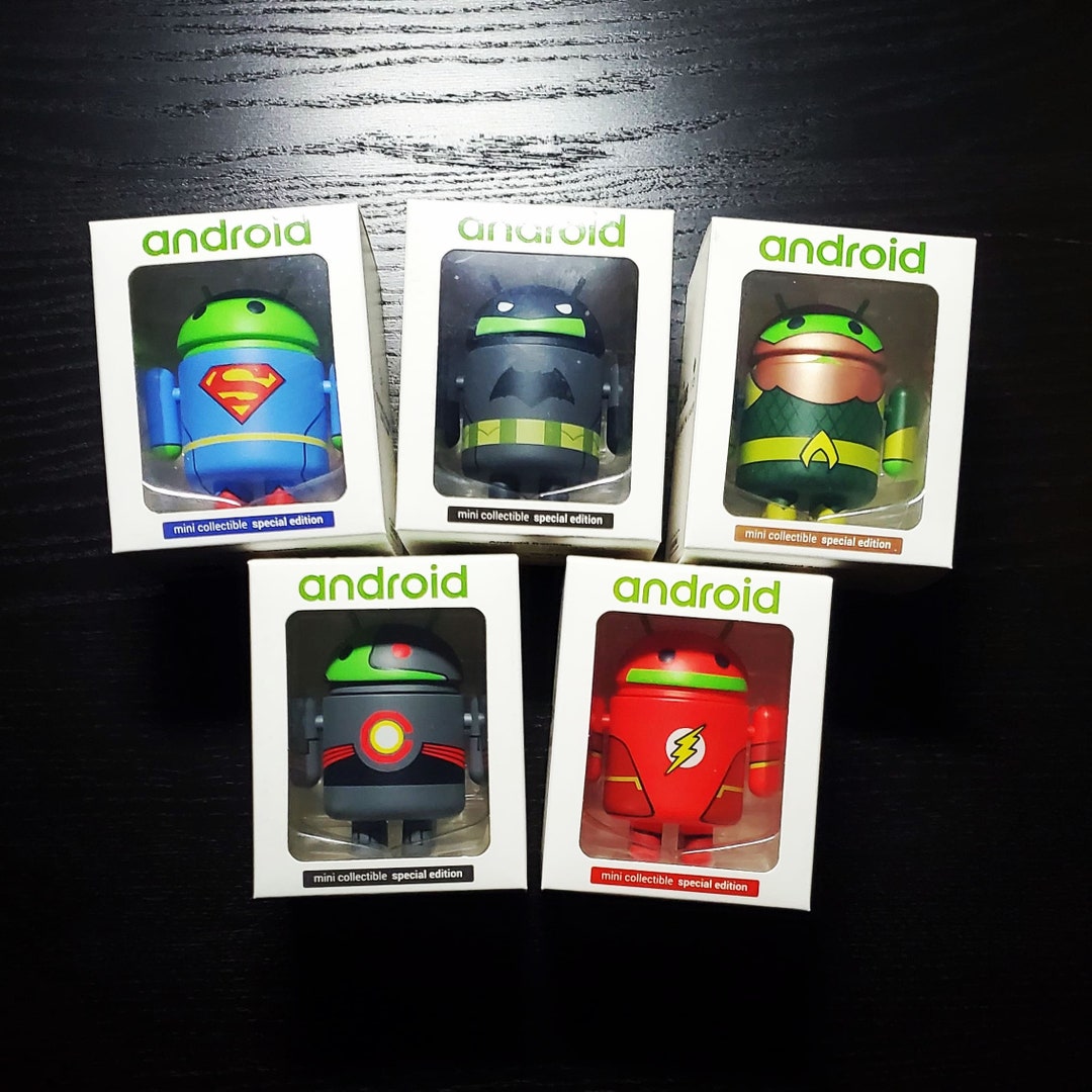 JUSTICE LEAGUE Google Droid Collectible Figures EXCLUSIVES - Etsy