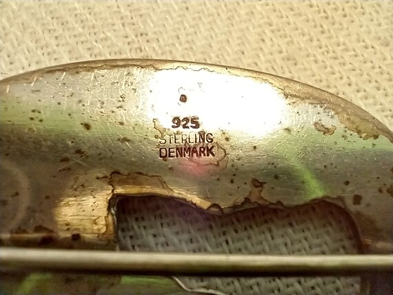 vintage denmark silver pin - Gem