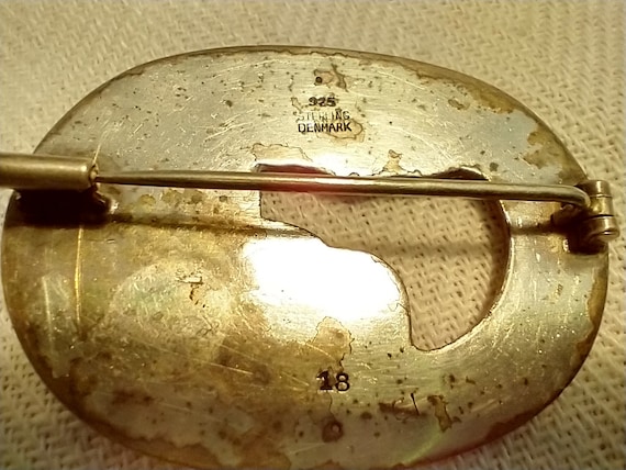 vintage denmark silver pin - Gem