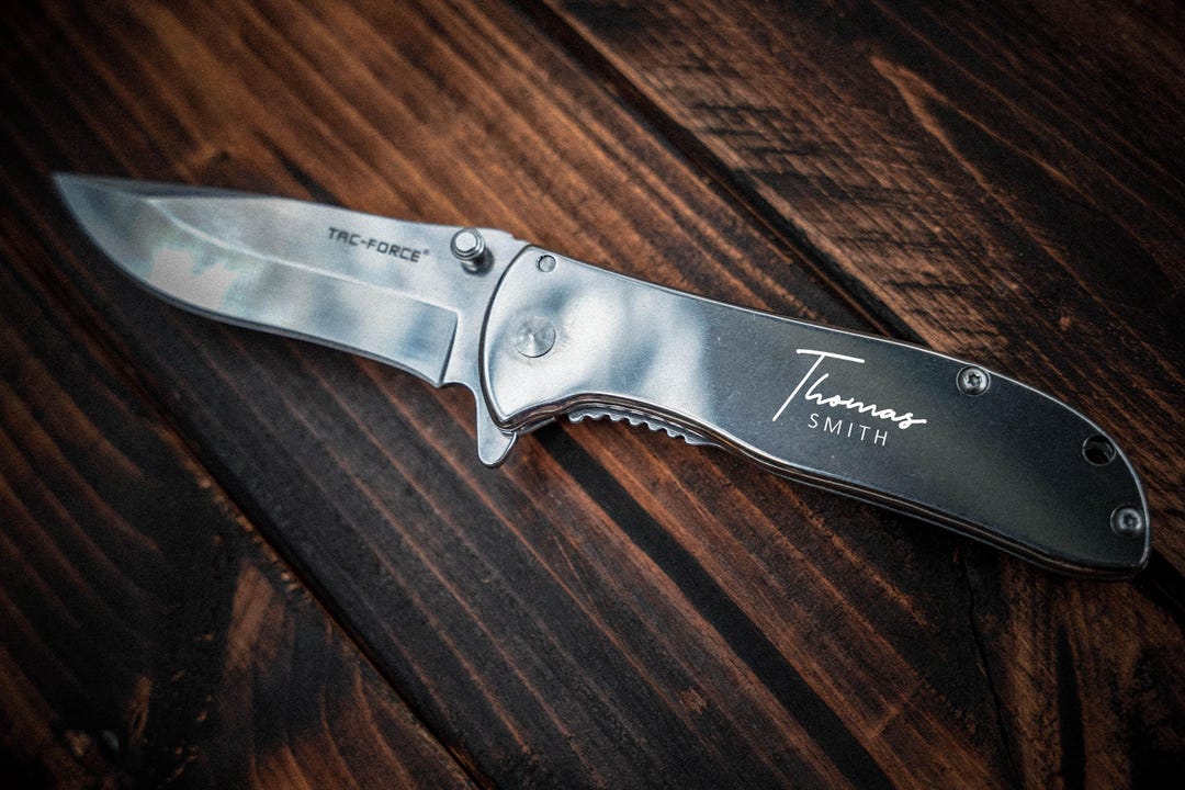 Engraved Pocket Knife, Company Logo Gift, Stainless Steel Camping Knife ...