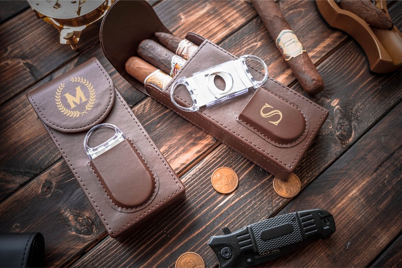 Personalized Cigar Travel Case, Three Cigar Travel Leather Case ...