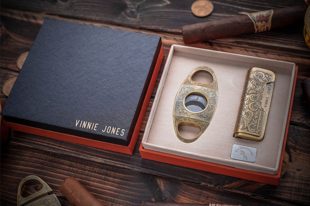 Cigar Cutter and Lighter Set, Gift for Men, Groomsmen Gifts, Special ...
