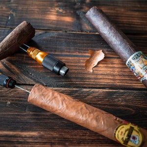 4-in-1 Cigar Draw Tool, Cigar Punch, Cigar Needle, Gold and Black ...