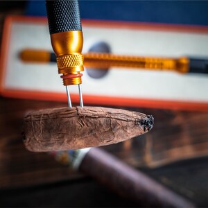 4-in-1 Cigar Draw Tool, Cigar Punch, Cigar Needle, Gold and Black ...