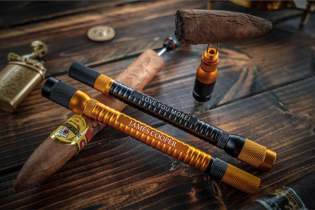 Cigar Cutter Punch, 4-in-1 Double Punch, Cigar Draw Enhancer, Tool ...