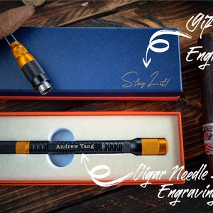 4-in-1 Cigar Draw Tool, Cigar Punch, Cigar Needle, Gold and Black ...