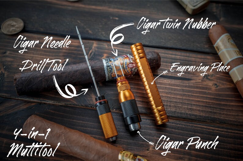 Christmas Gift, Cigar Draw Enhancer, Cigar Needle, Double Punch, Cigar ...