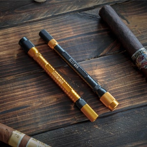 4-in-1 Cigar Draw Tool, Cigar Punch, Cigar Needle, Gold and Black ...