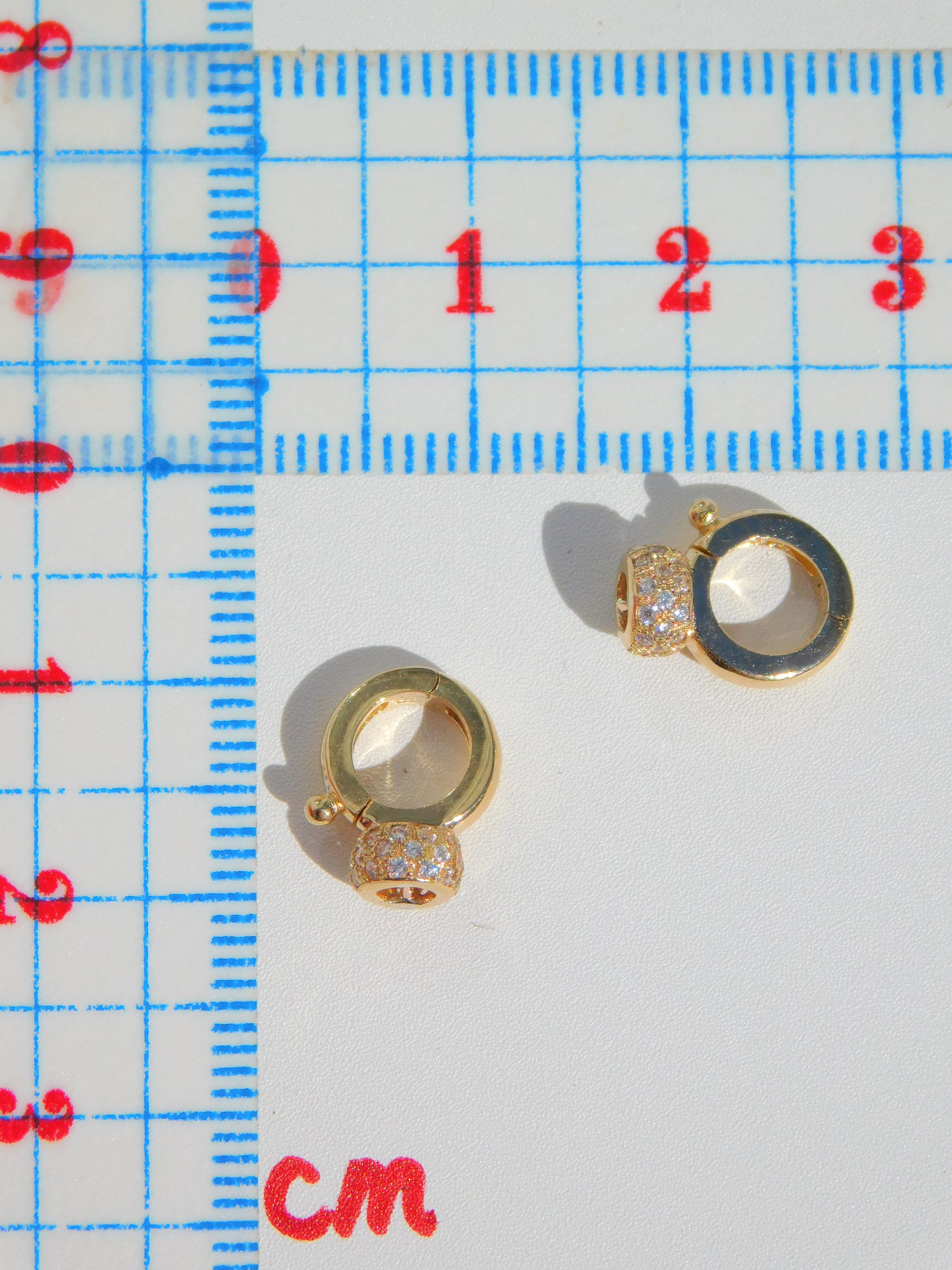 Solid 14kt Yellow Gold Clasps Push Lock Round Clasps Interlocking Rings ...