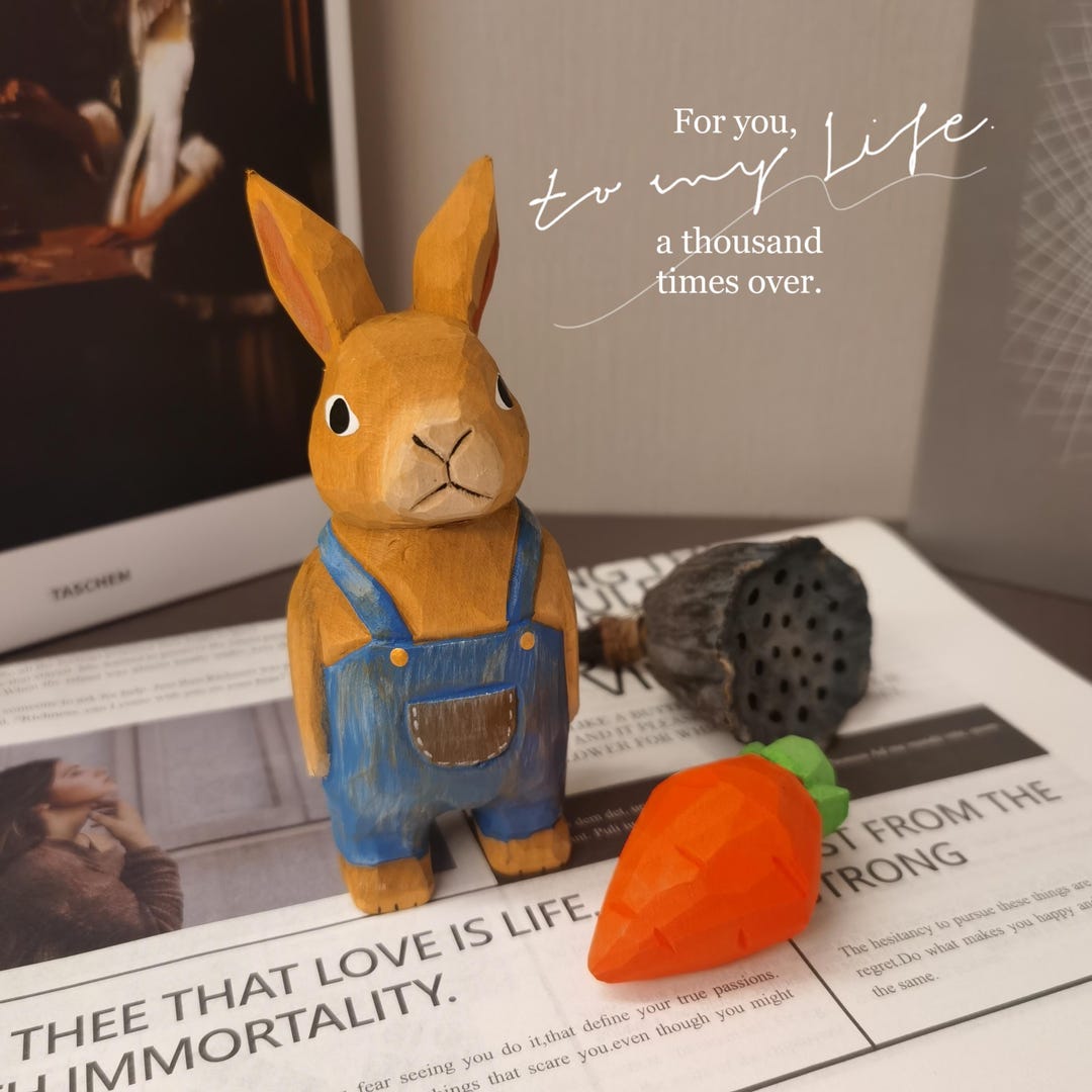 Handcraft Wooden Rabbit Ornament: Holiday Decor Gift - Etsy
