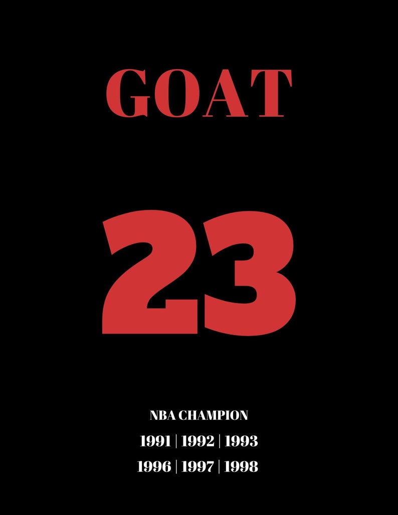 Michael Jordan GOAT Poster - Etsy